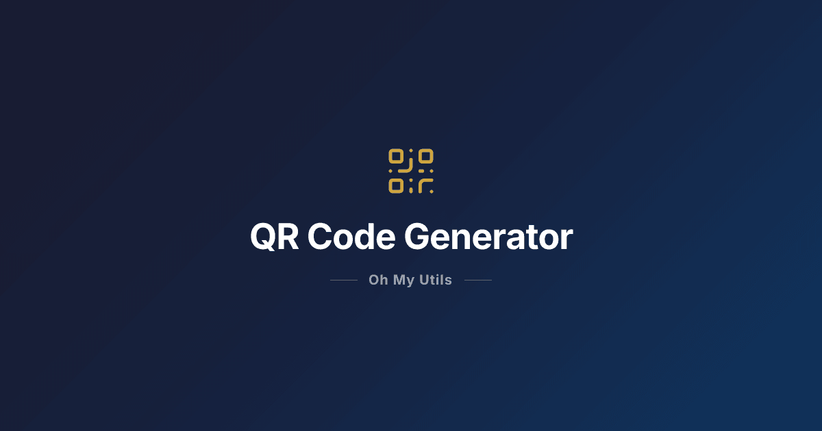 QR Code Generator - Create Custom QR Codes Online | Oh My Utils